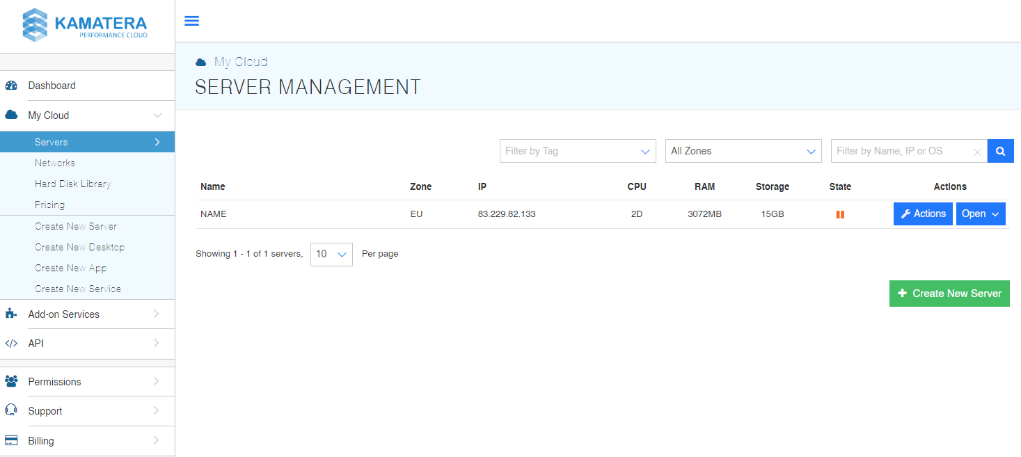 Server Management | Kamatera